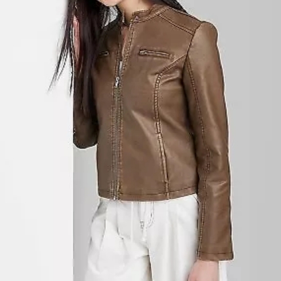 wild fable | Jackets & Coats | Wild Fable Faux Leather Racing Jacket ...